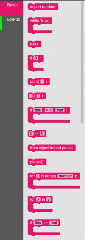 Welcome to the ESP32 running EduBlocks!